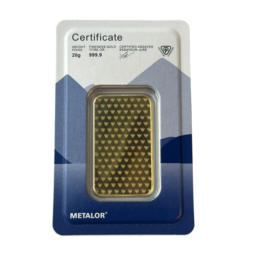 20 Gram Metalor Minted Gold Bar - Bullion Giant